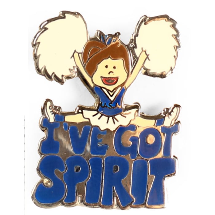 Blue I've Got Spirit Cheer Pin - 170