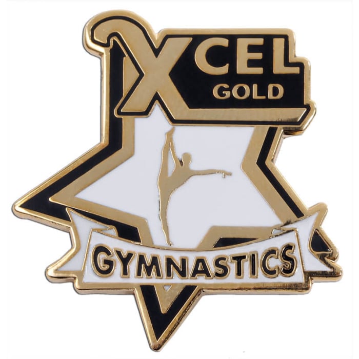 Xcel Gold Womens Gymnastics Pin - Girls Gymnastics Pin