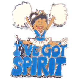 Medium Blue I've Got Spirit Cheer Pin - 170