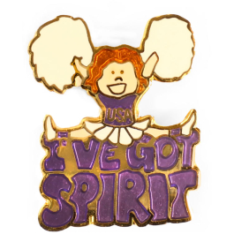 Purple I've Got Spirit Girls Cheer Pin - 170